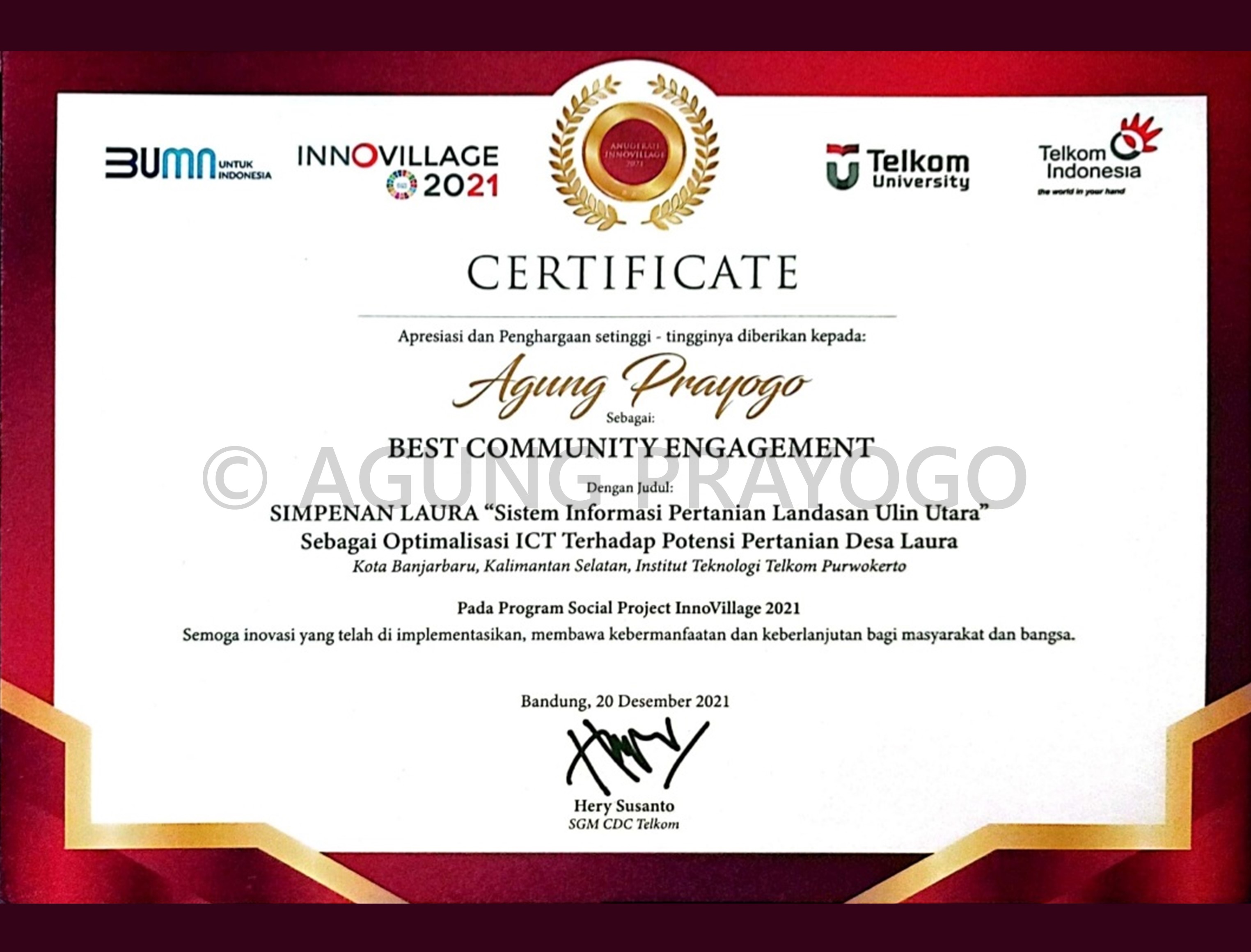 Hi. It's me, Agung Prayogo