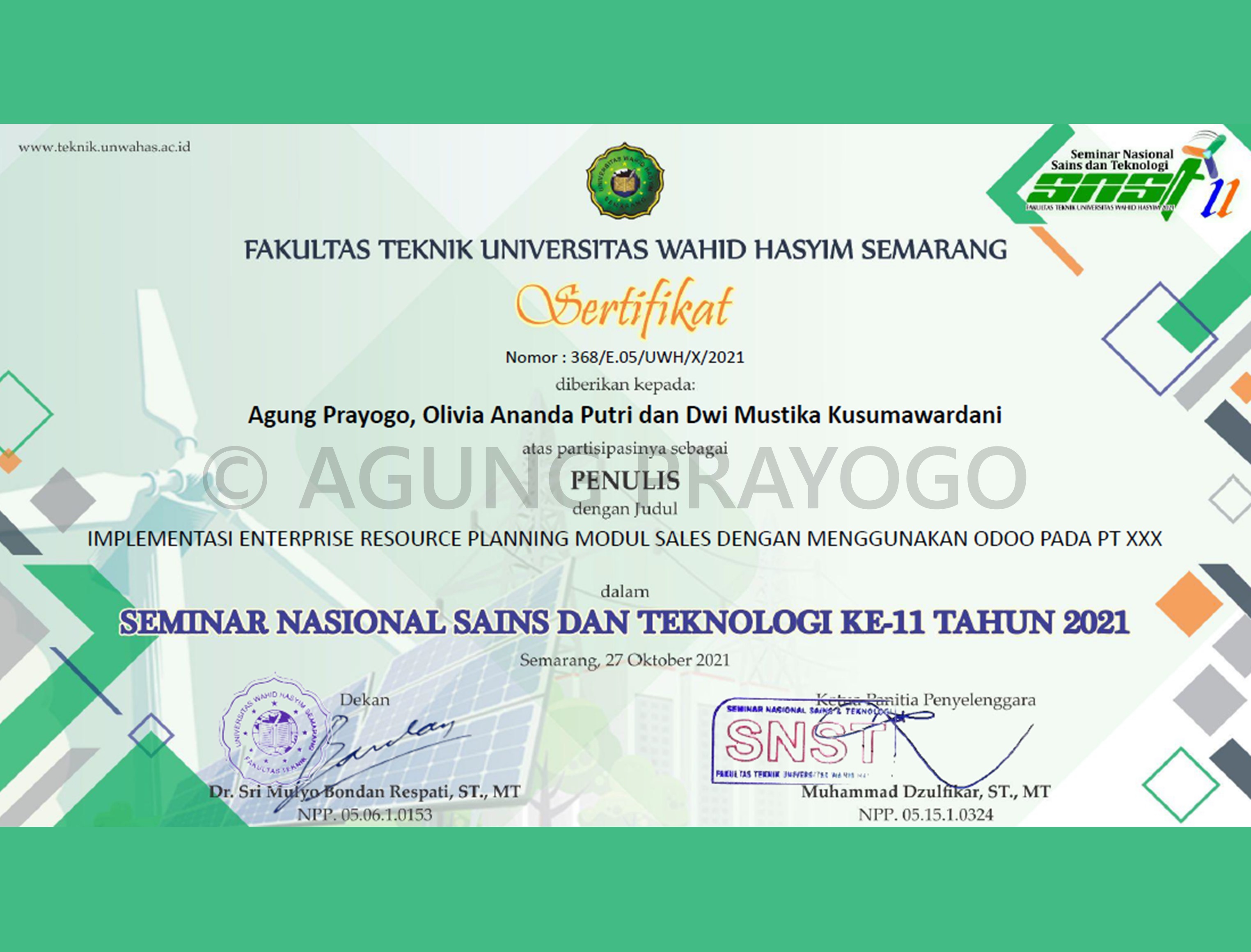 Hi. It's me, Agung Prayogo